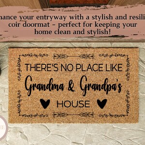 Grandma and Grandpa Doormat, Grandparents Gift Outdoor Mat for Granny ...