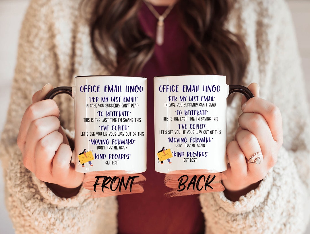 Corporate Email Lingo Mug, Office Humor Mug for Coworkers’ Christmas ...