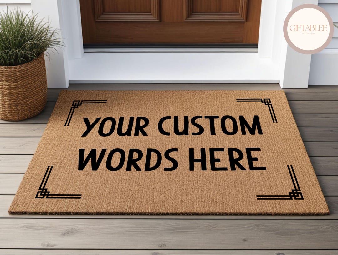 Custom Text Here Doormat, Personalized Text Gift Outdoor Mat for Family ...