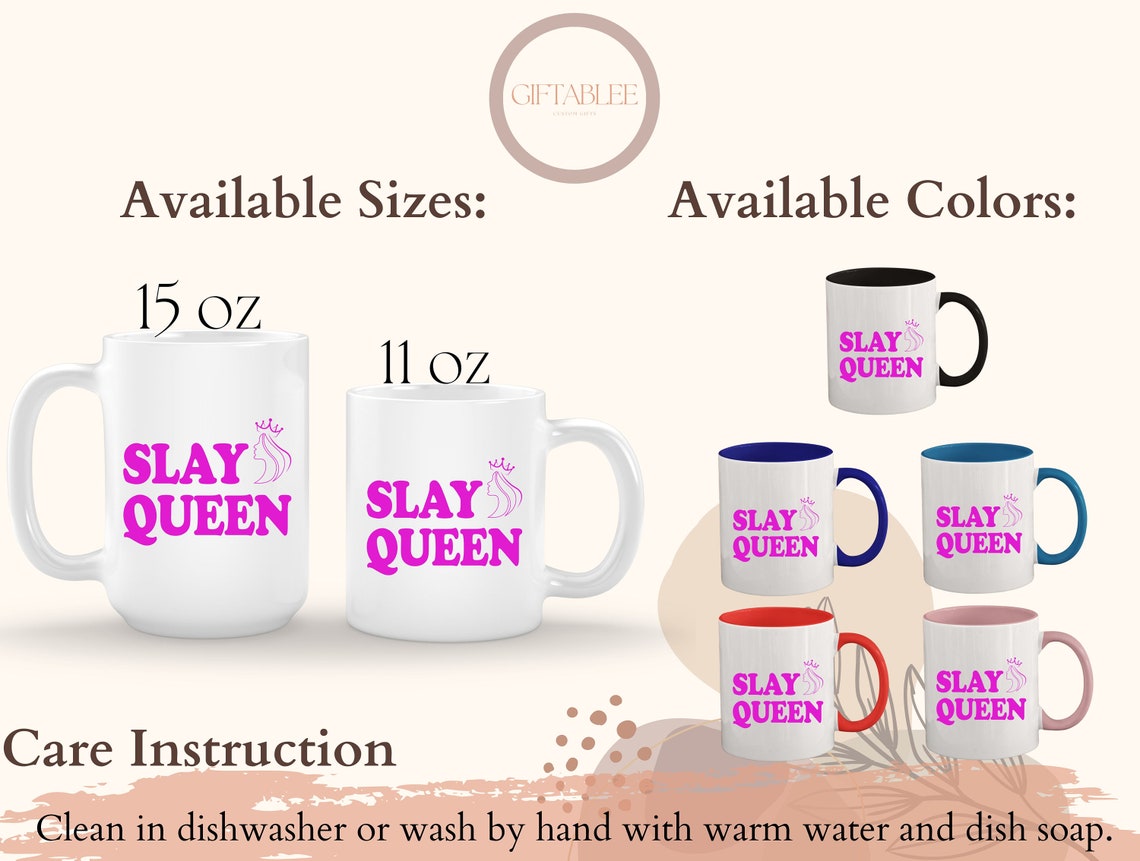 Slay Queen Mug, Slay Gift Mug for Women Birthday Gift, Girl Power Gift ...