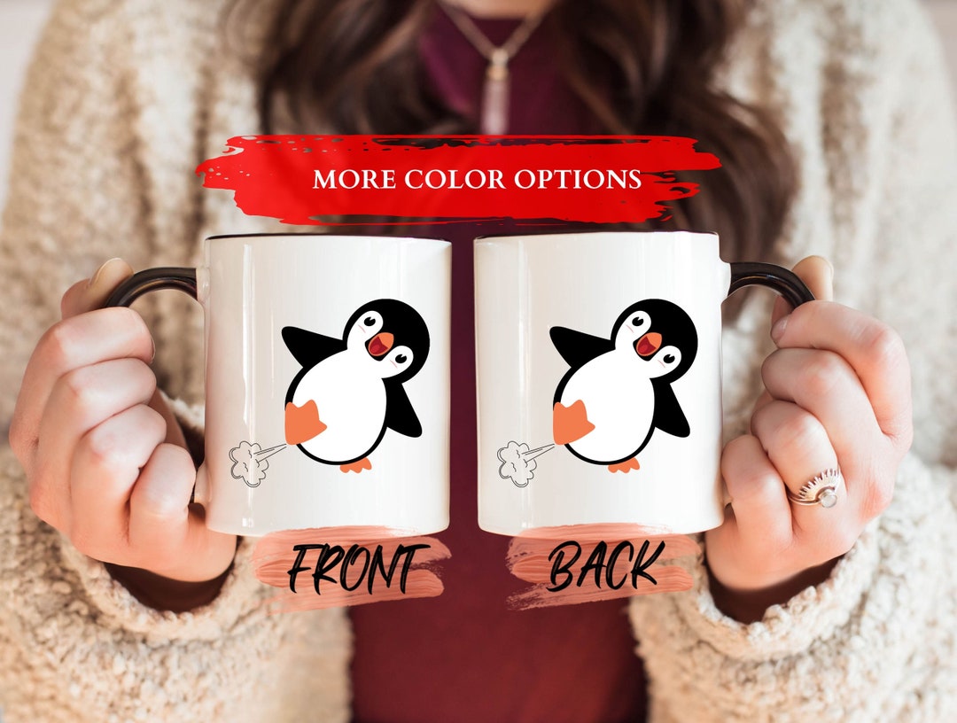 Farting Penguin, Cute Penguin Mug for Penguin Lovers Birthday Gift ...
