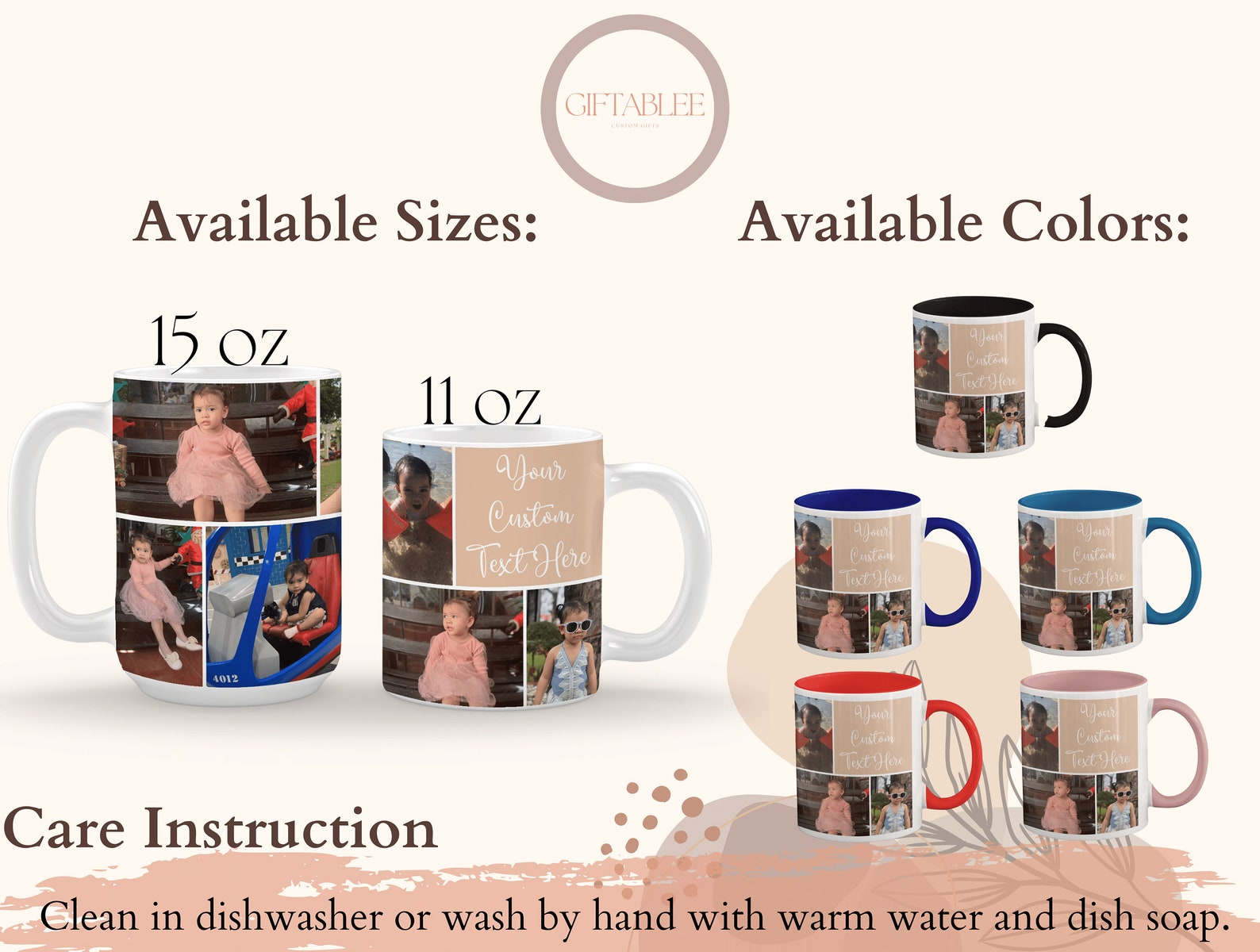 Custom Photo Collage Mug Photo Collage With Text Mug for His - Etsy