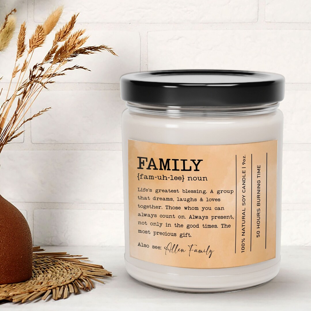 Family Definition Candle, Personalized Family Scented Candle for Family ...