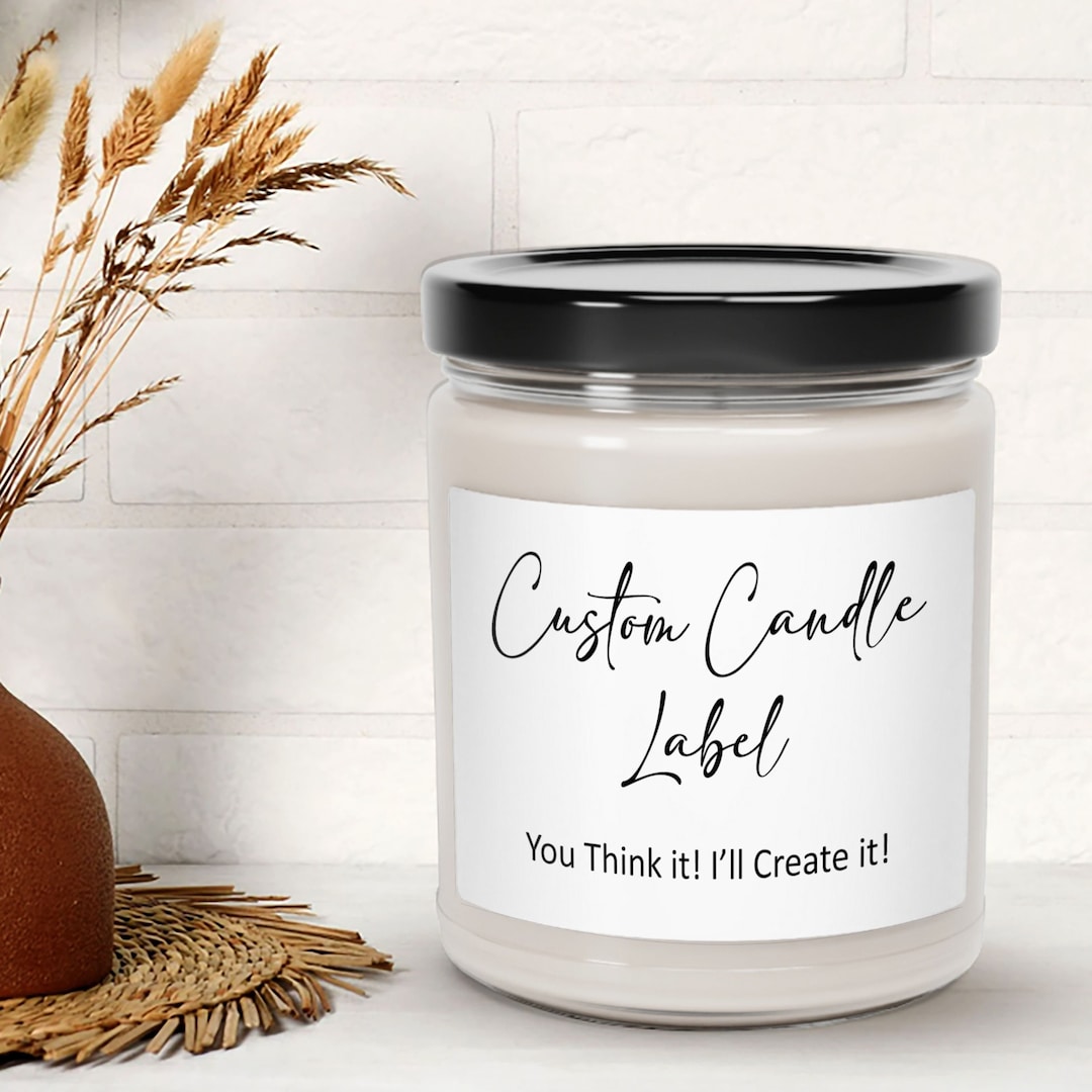 Custom Labels Candle, Custom Business Logo Scented Candle for Clients ...