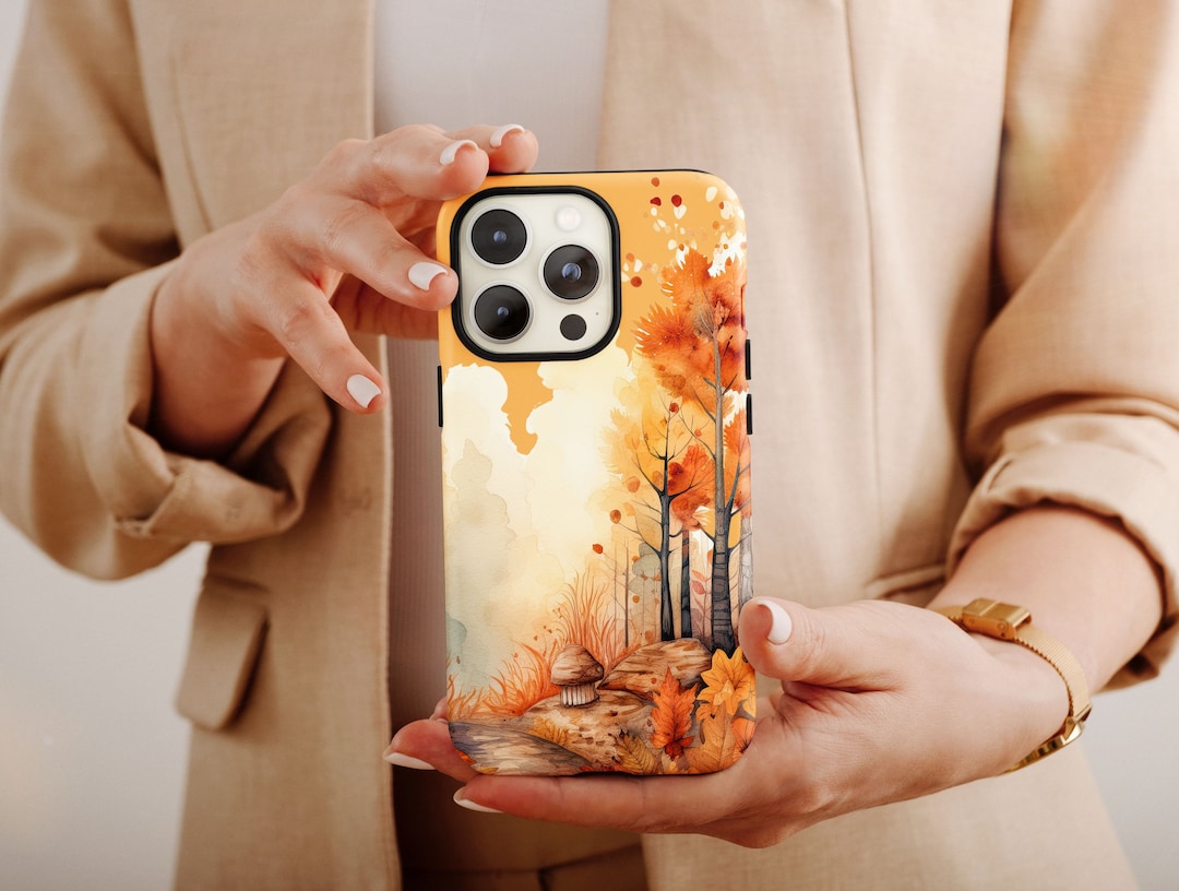 Fall Landscape Phone Case, Nature Fall Floral Phone Case for Women Fall Season Gift, Autumn ...
