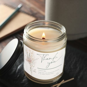 Thank You Messages Candle, Thankful Thank You Scented Candle for Him ...