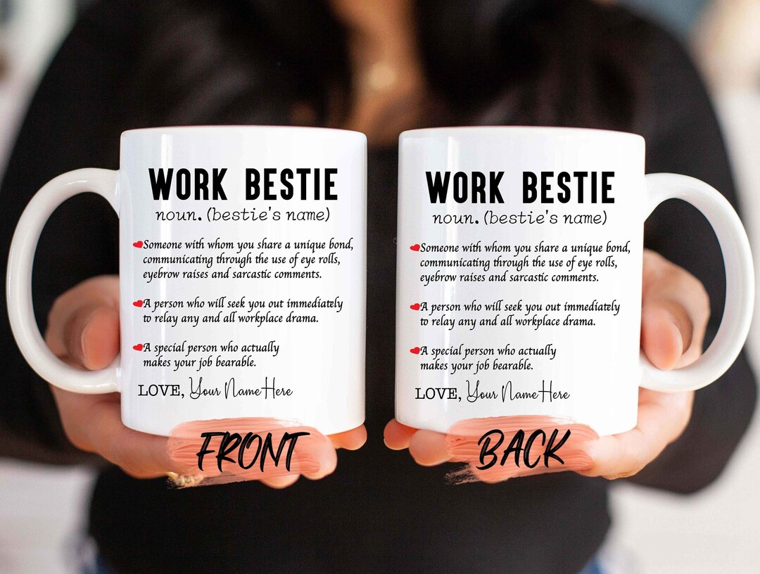 Work Bestie Coworker Mug, Work Bestie Definition Mug for Coworker ...