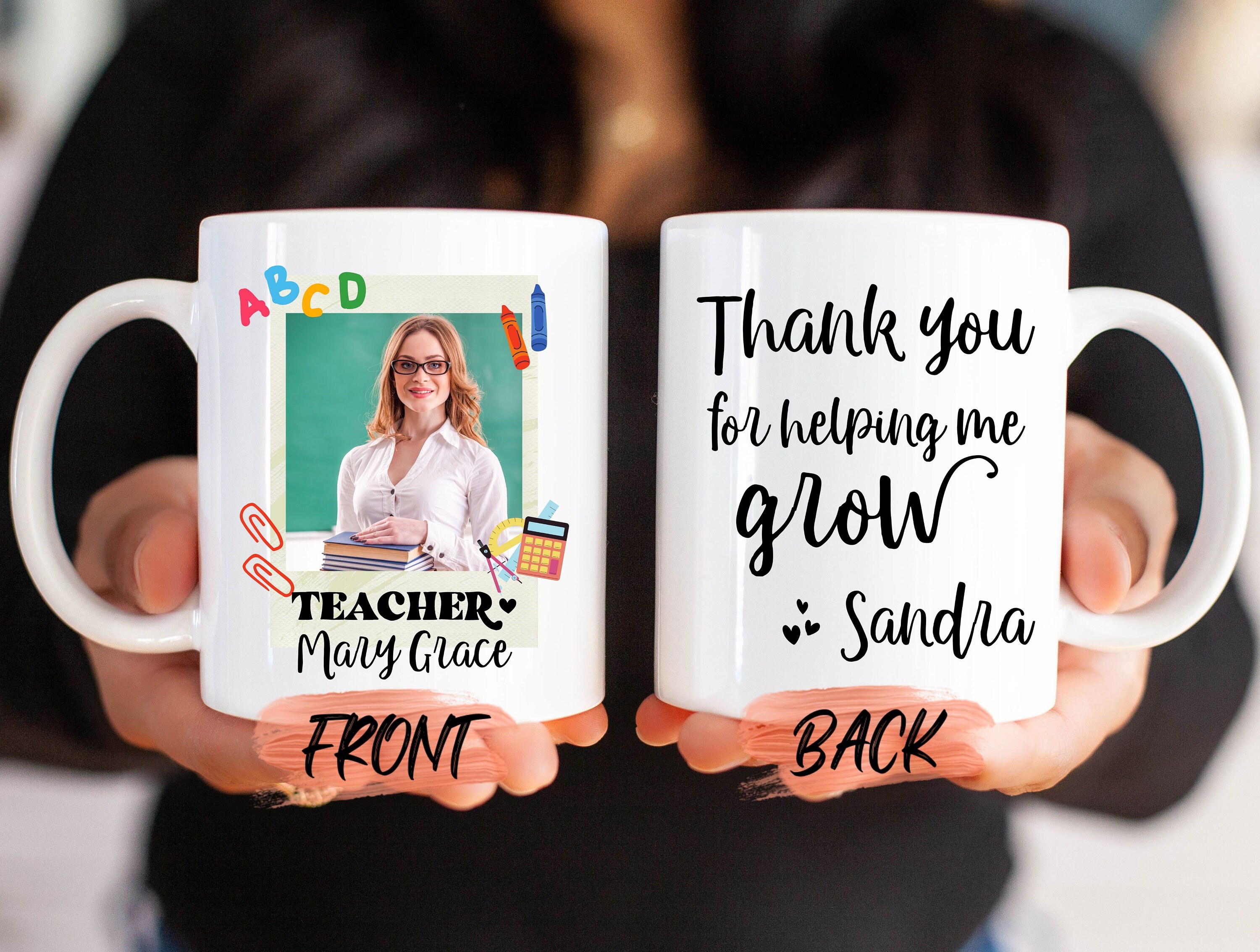 Teacher Photo Mug, Custom Teacher Photo Mug Forteacher World Teacher’s ...