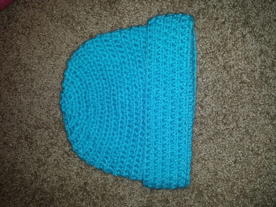 Items similar to Turquoise Blue Crochet Hat on Etsy
