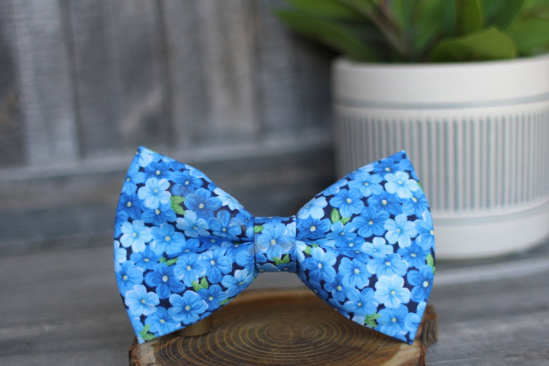 Floral Bow Tie, Blue Flowers Bowtie, Formal Bow Tie, Bow Tie for ...