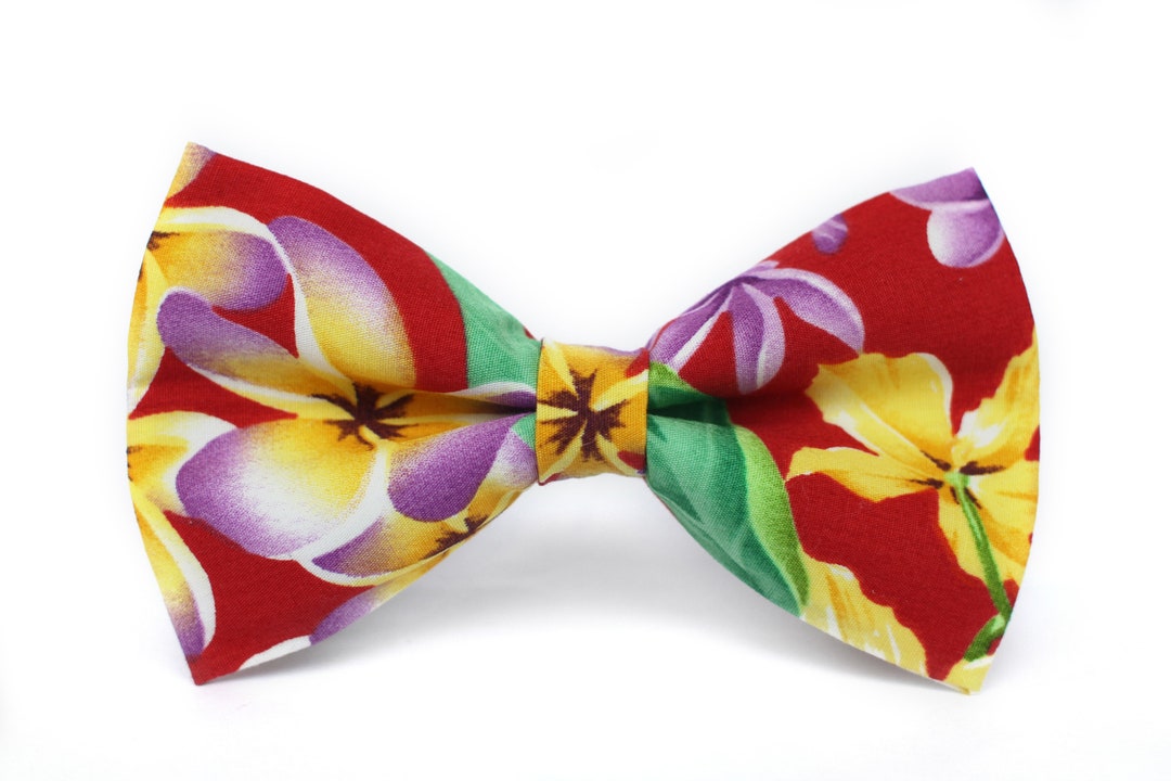 Hawaiian Flower Bow Tie, Floral, Formal Bow Tie, Bow Tie for Wedding ...