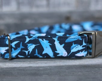 Shark Dog Collar Embroidered Dog Collar Personalized Dog - Etsy
