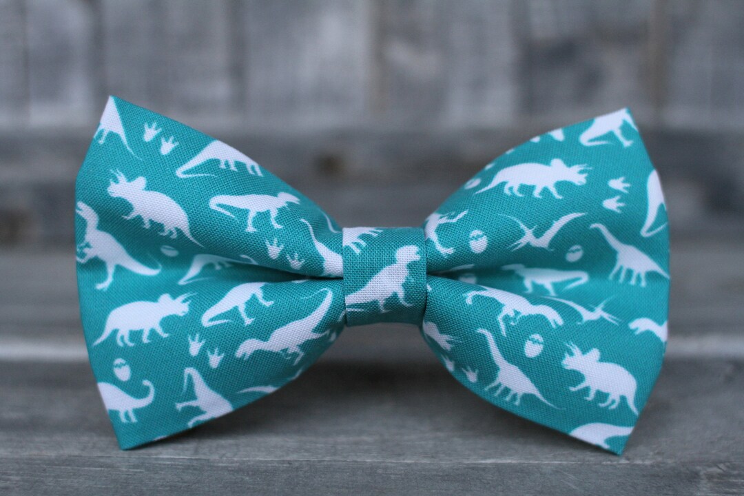 Dinosaur Bow Tie, Teal Bowtie for Boys, Toddler Bow Tie, Dog Bow Tie ...