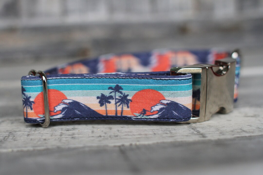 Surfer Dog Collar | Summer Dog Collar | Male Dog Collar | Female Dog ...
