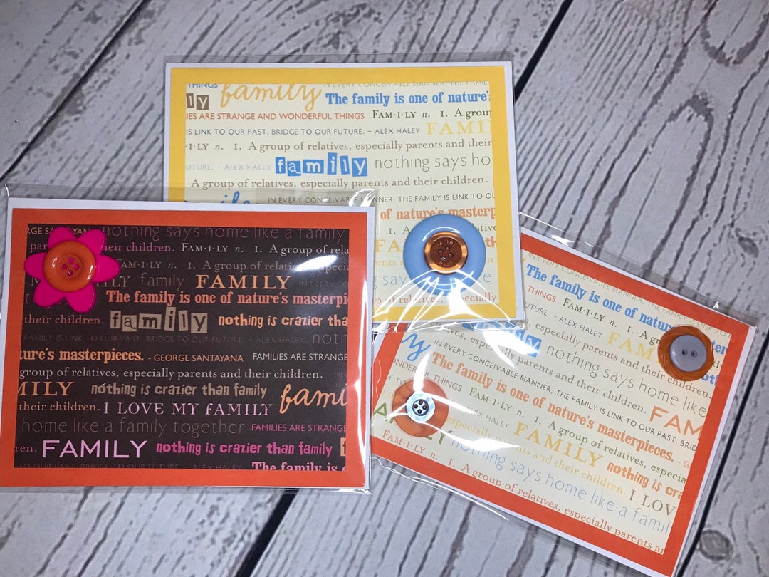 Celebrate Family Handmade Card 4.25 X 5.5 Card With Bright Decoration ...