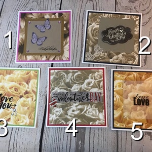 Handmade VALENTINES DAY Card 5.5 X 5.5 White Card Unique With Cream or ...