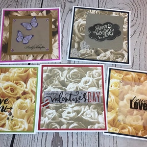 Handmade VALENTINES DAY Card 5.5 X 5.5 White Card Unique With Cream or ...