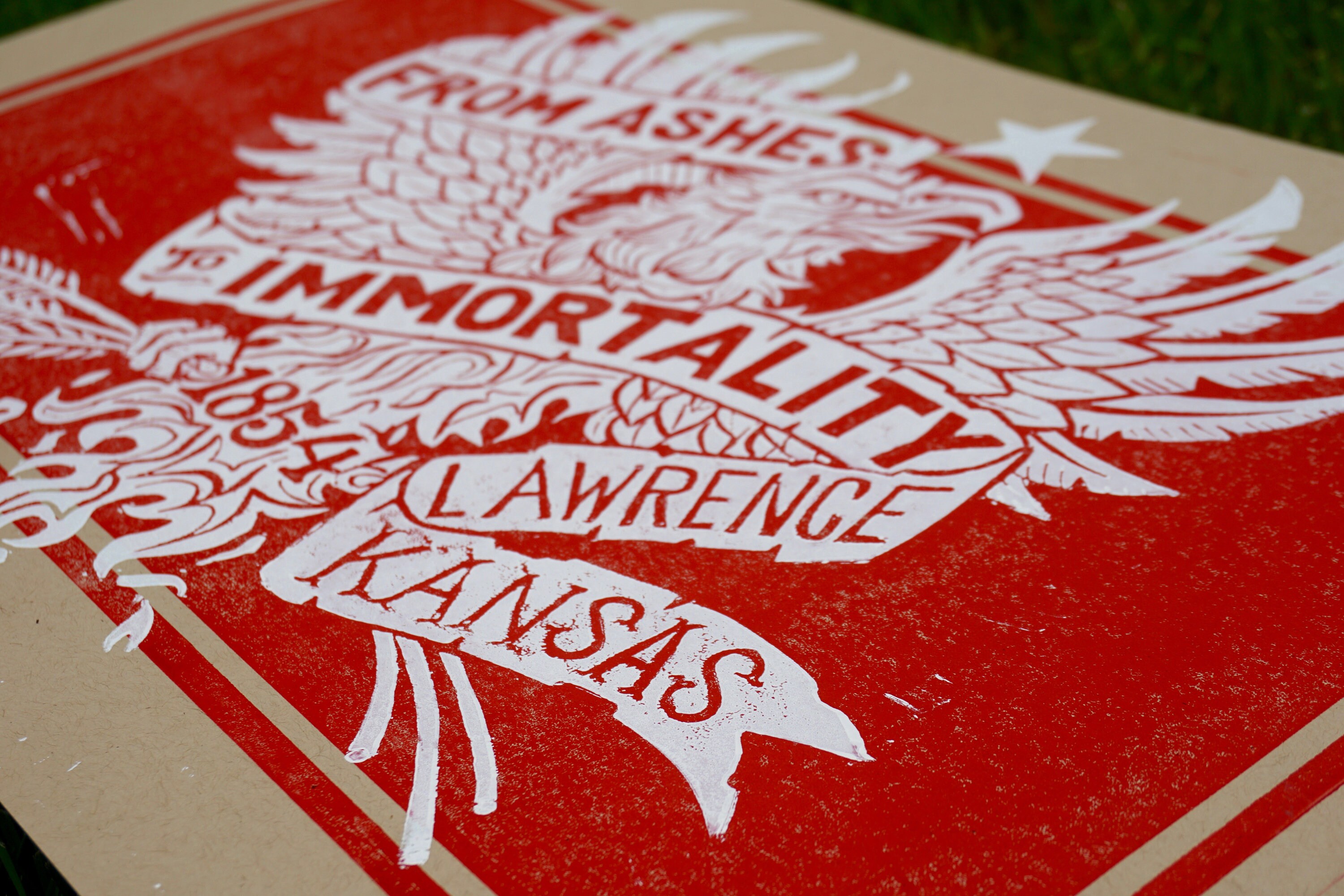 RED Lawrence, Kansas - Block Print - Etsy