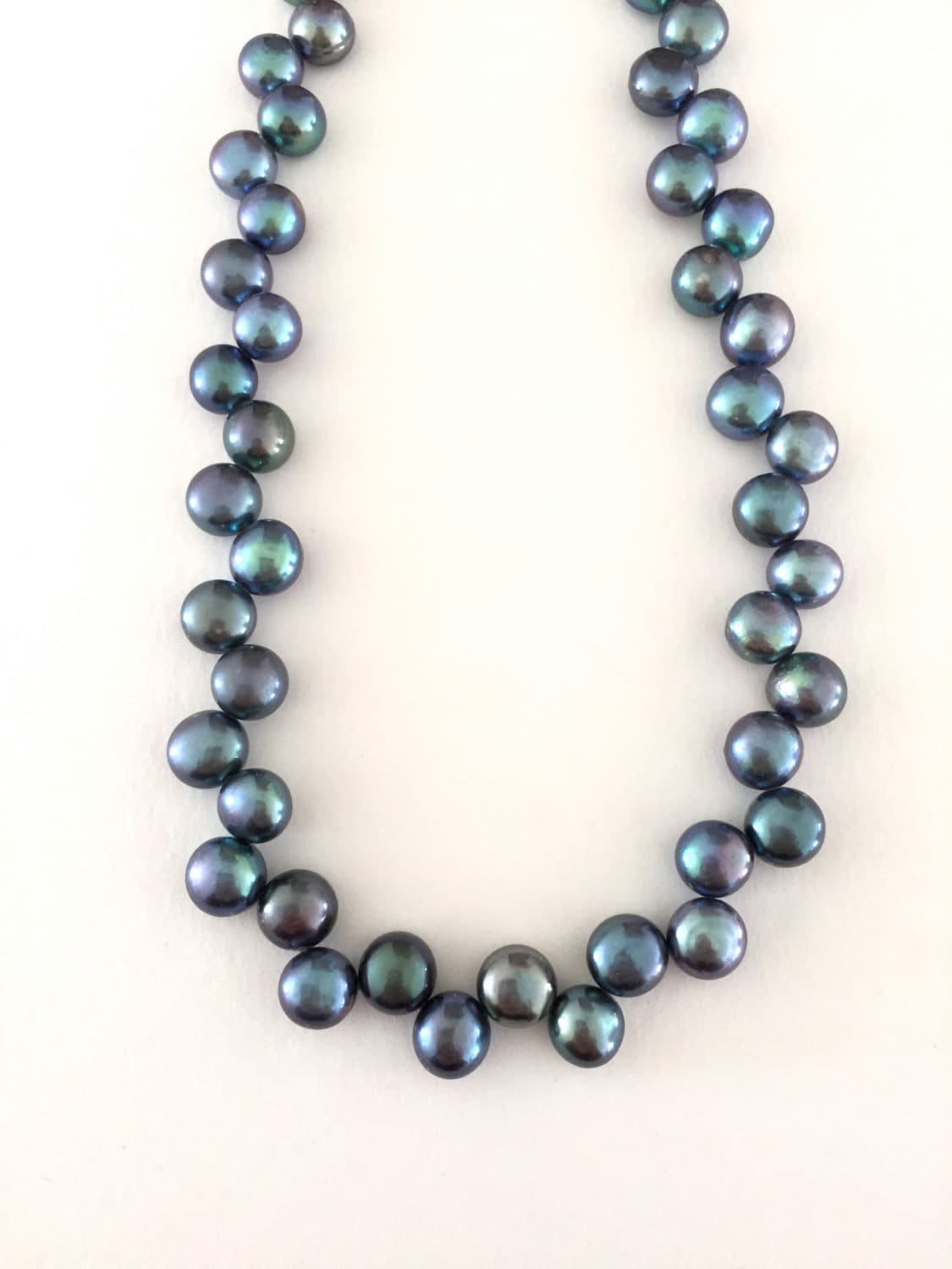 Mystic Blue Freshwater Pearl Necklace Blue Pearl Necklace - Etsy