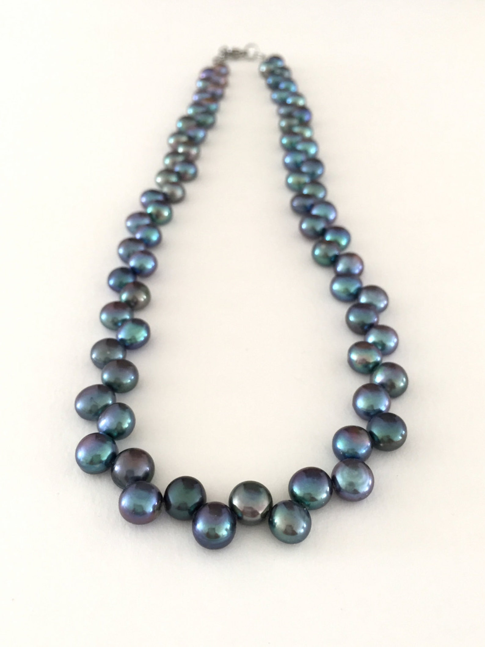 Mystic Blue Freshwater Pearl Necklace Blue Pearl Necklace - Etsy
