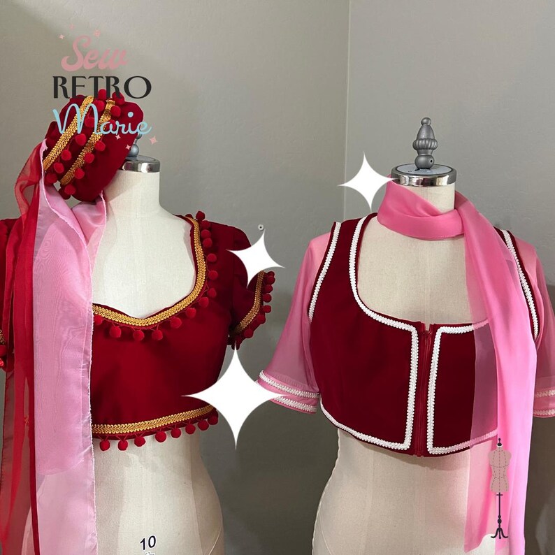 Red Genie Suit Princess Costume or Jeannie Costume by Sew Retro Marie ...