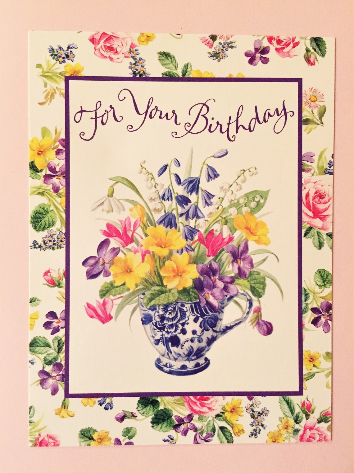 Spring Flowers Birthday Card Birthday Card for Her Birthday | Etsy