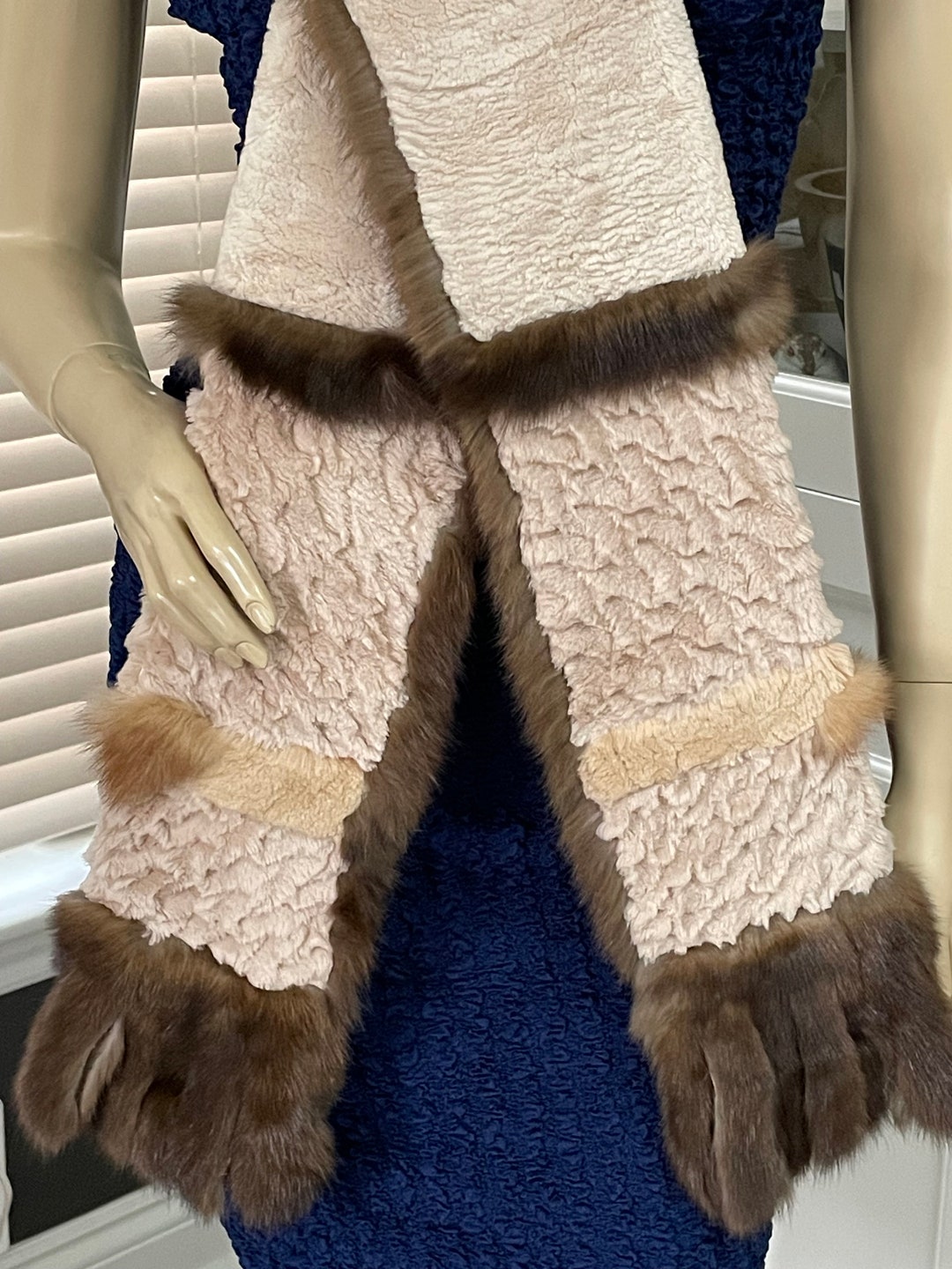 Women Beautiful Sheared Beaver & Mink Fur Scarf Wrap Boa - Etsy