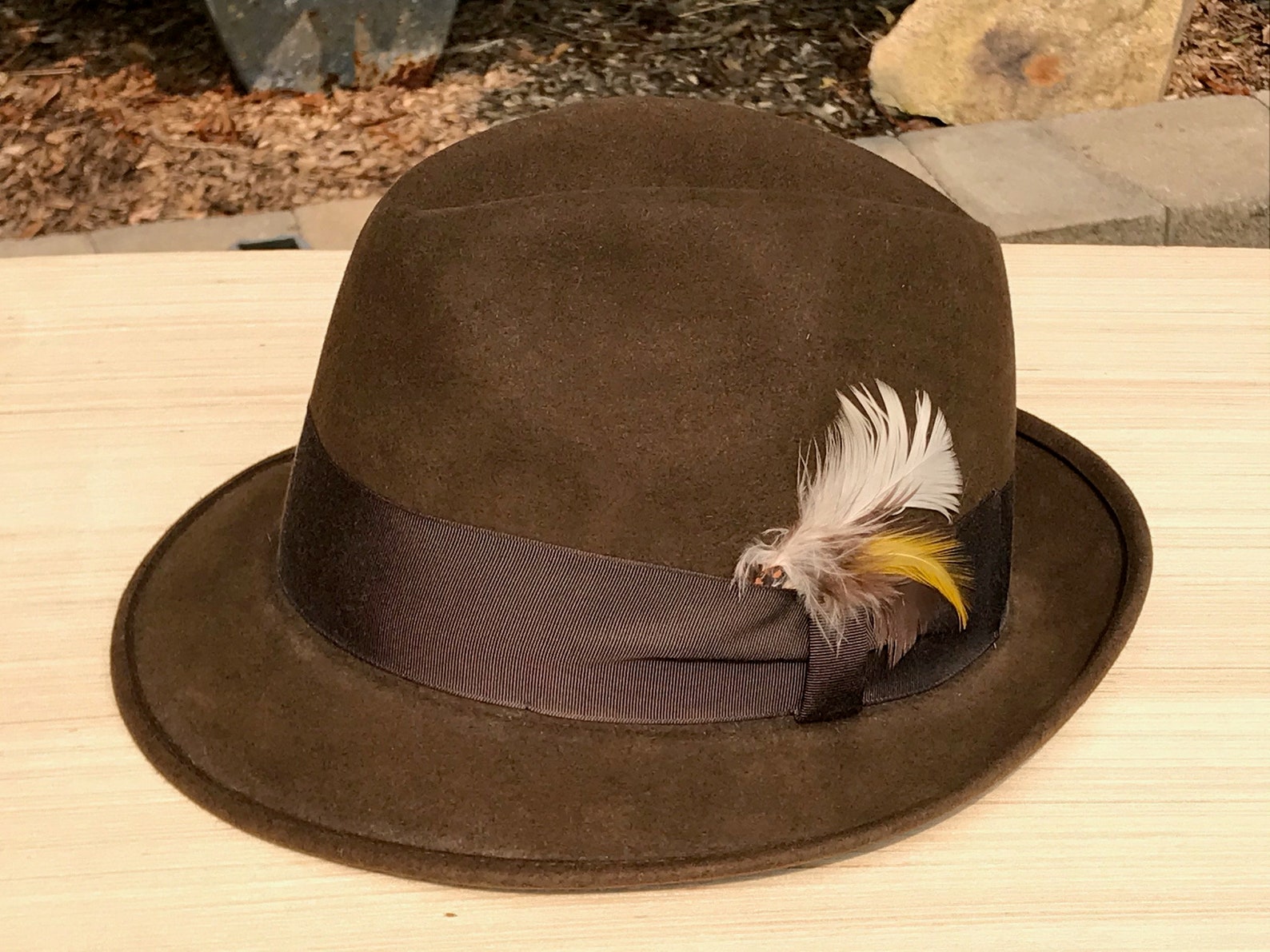 Men Commodore Hats of Distinction Brown Fedora Hat Size 6 7/8 Made in ...