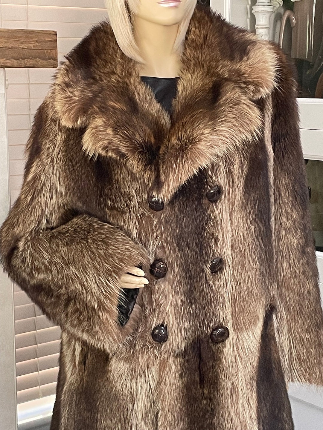 MEN Genuine RACCOON Fur COAT Sz. 40 Made in Canada - Etsy