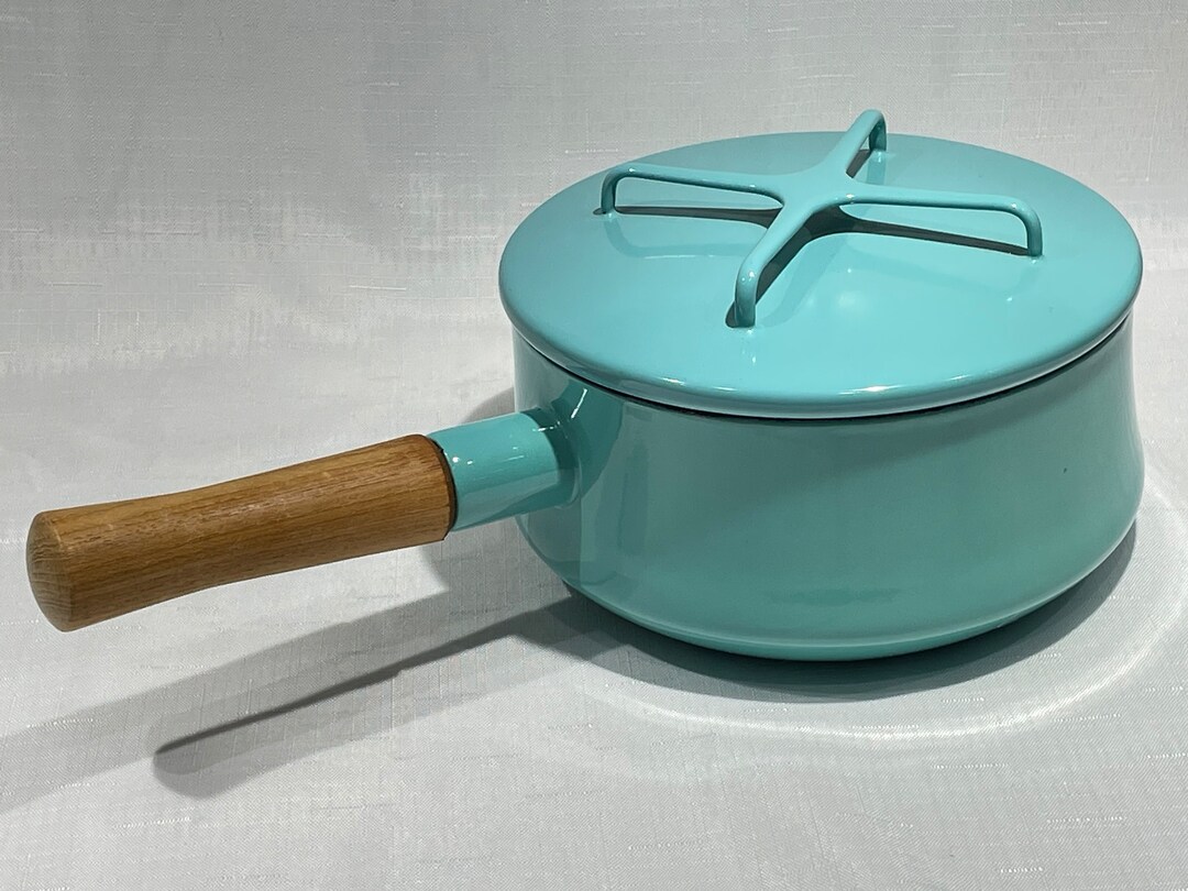 Vintage MCM Dansk Designs Enamel Kobenstyle Saucepan Pan W/wood Handle ...