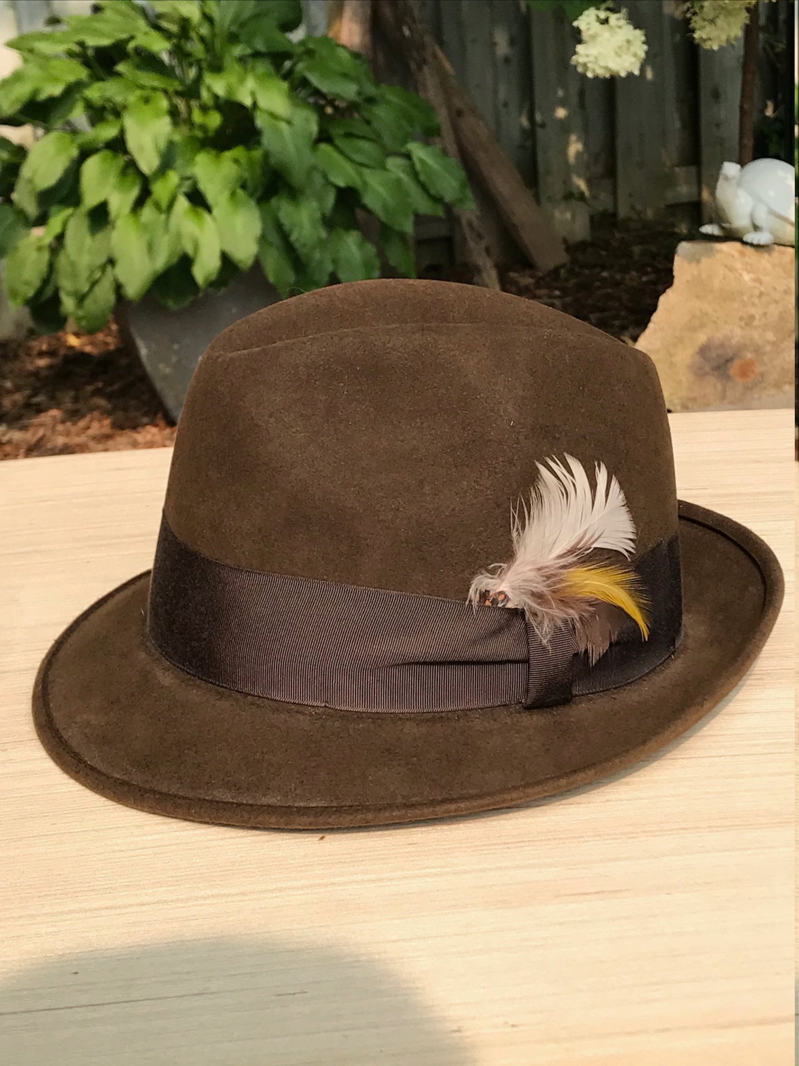 Men Commodore Hats of Distinction Brown Fedora Hat Size 6 7/8 Made in ...