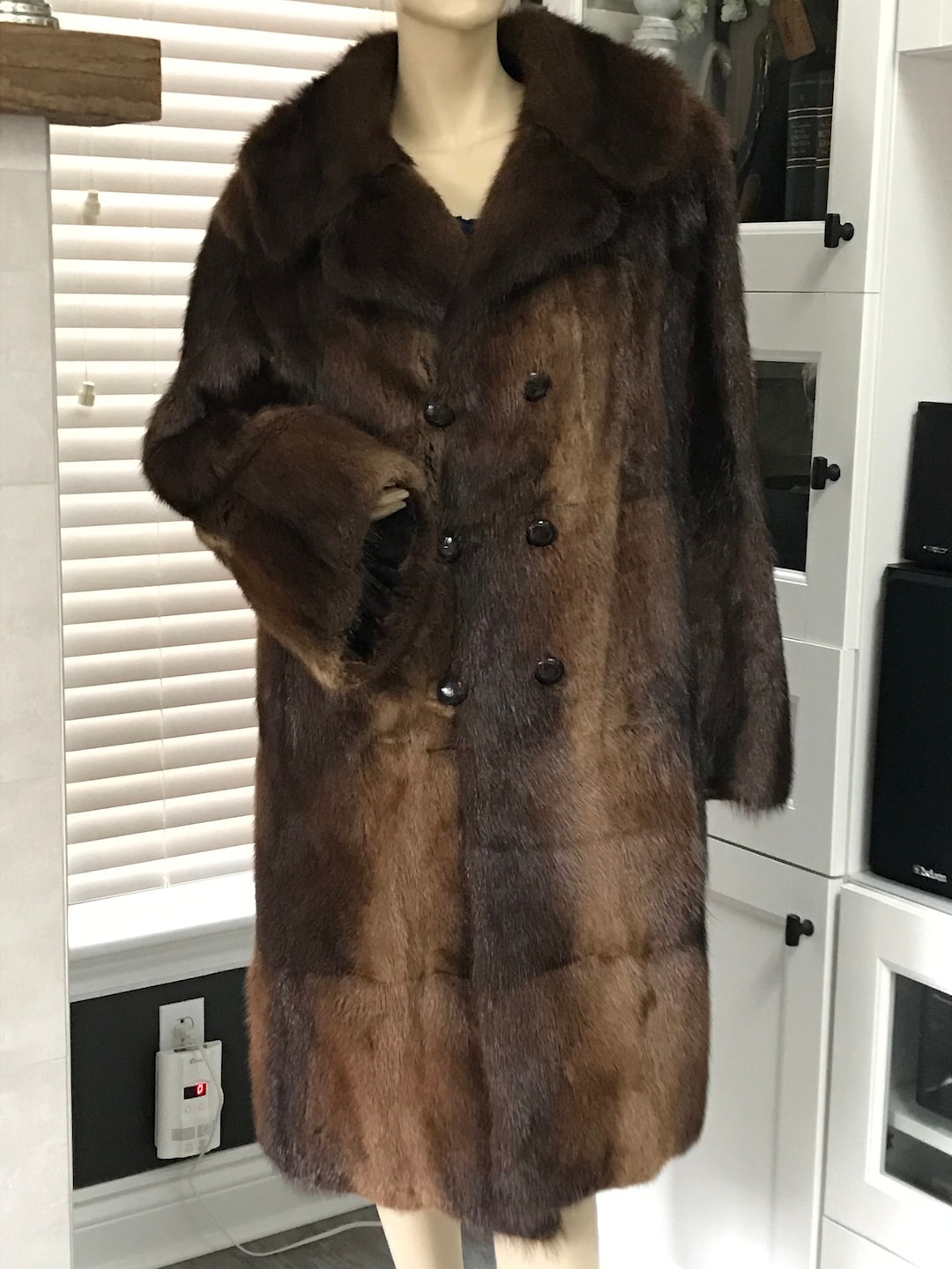 MEN Genuine Brown Muskrat Fur COAT Sz. 42-44 Made in Canada - Etsy