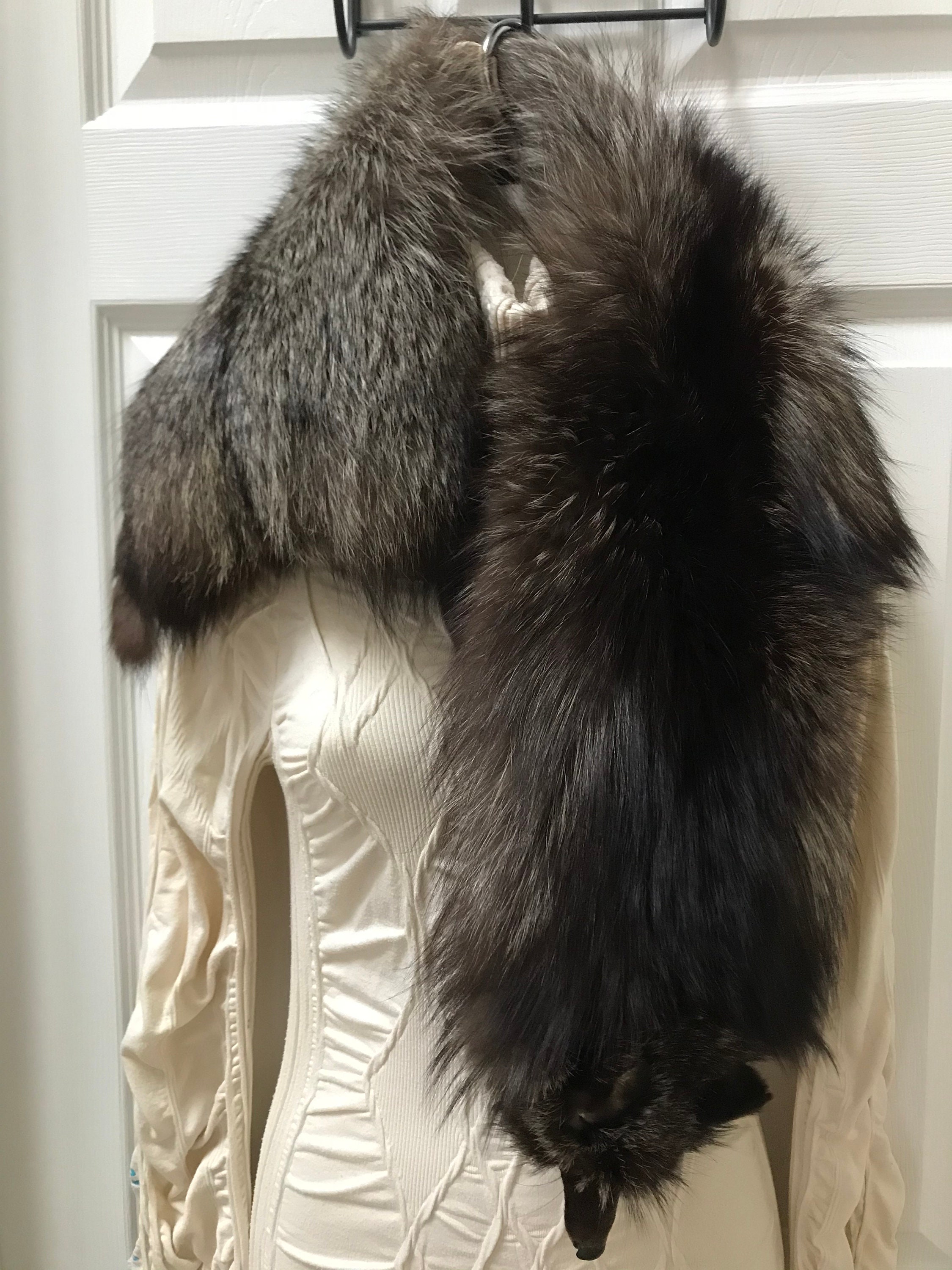 Fox Fur Pelt Authentic SILVER FOX Fur Shawl Wrap Cape Scarf - Etsy
