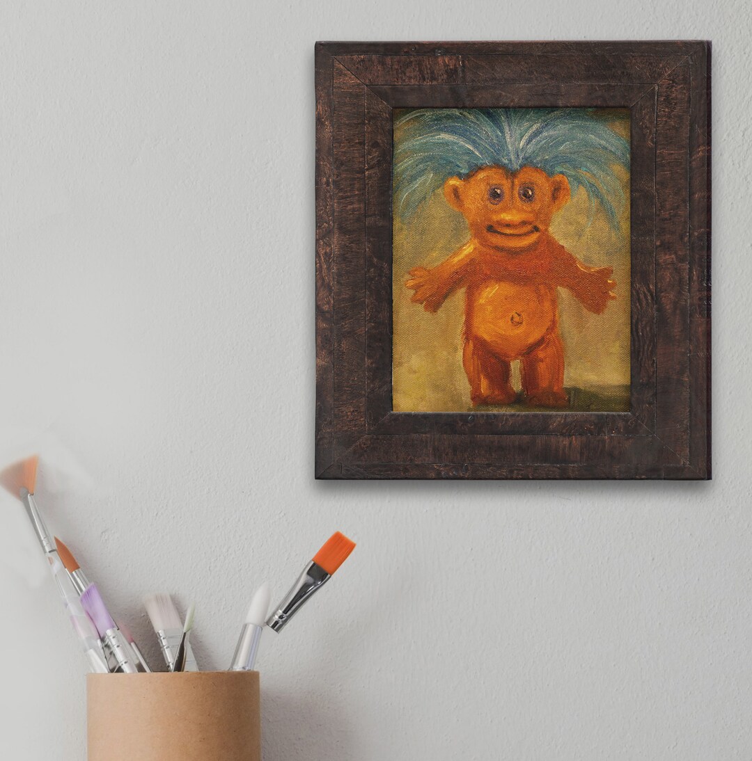 Blue Haired Troll Oil Painting, Wall Decor, Wall Art, Home Decor, Still ...
