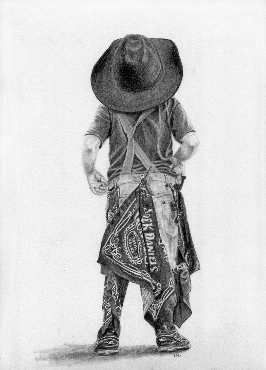 Original Rodeo Drawing Wall Decor Art Rodeo Clown Drawing Rodeo Wall ...