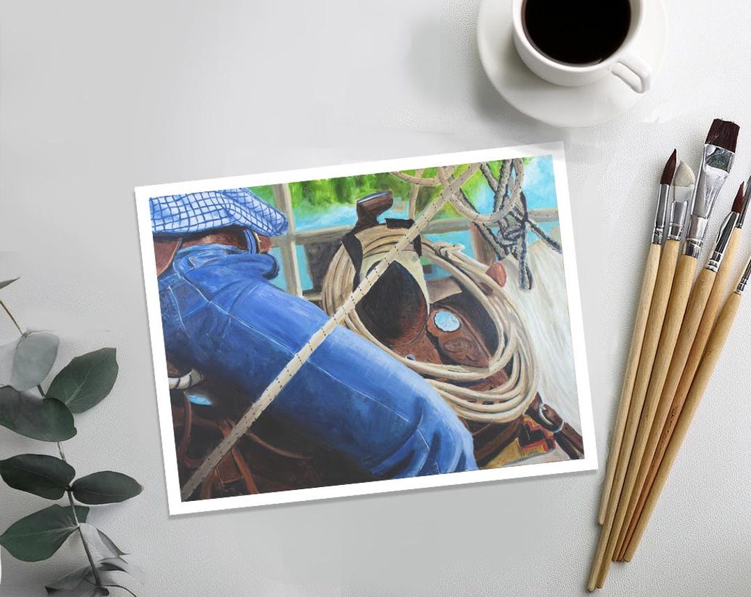 ART PRINT - Cowboy Painting Print Wall Decor Art Cowboy Office Wall Art ...