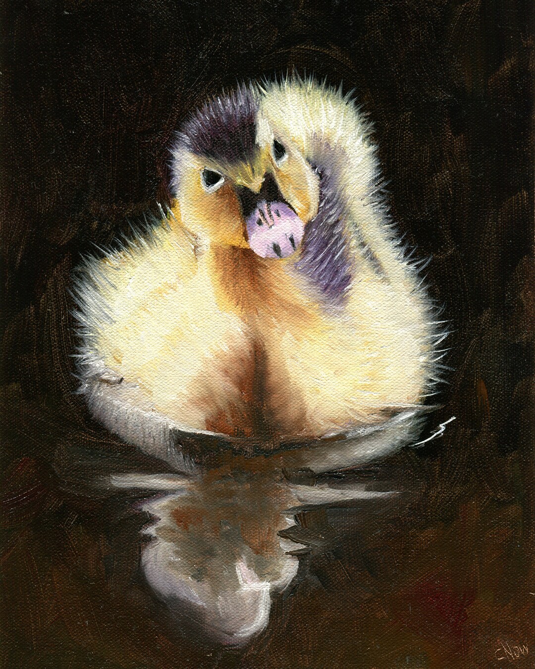 Original Duck Oil Painting Wall Decor Art Duck Painting for Duck Themed ...