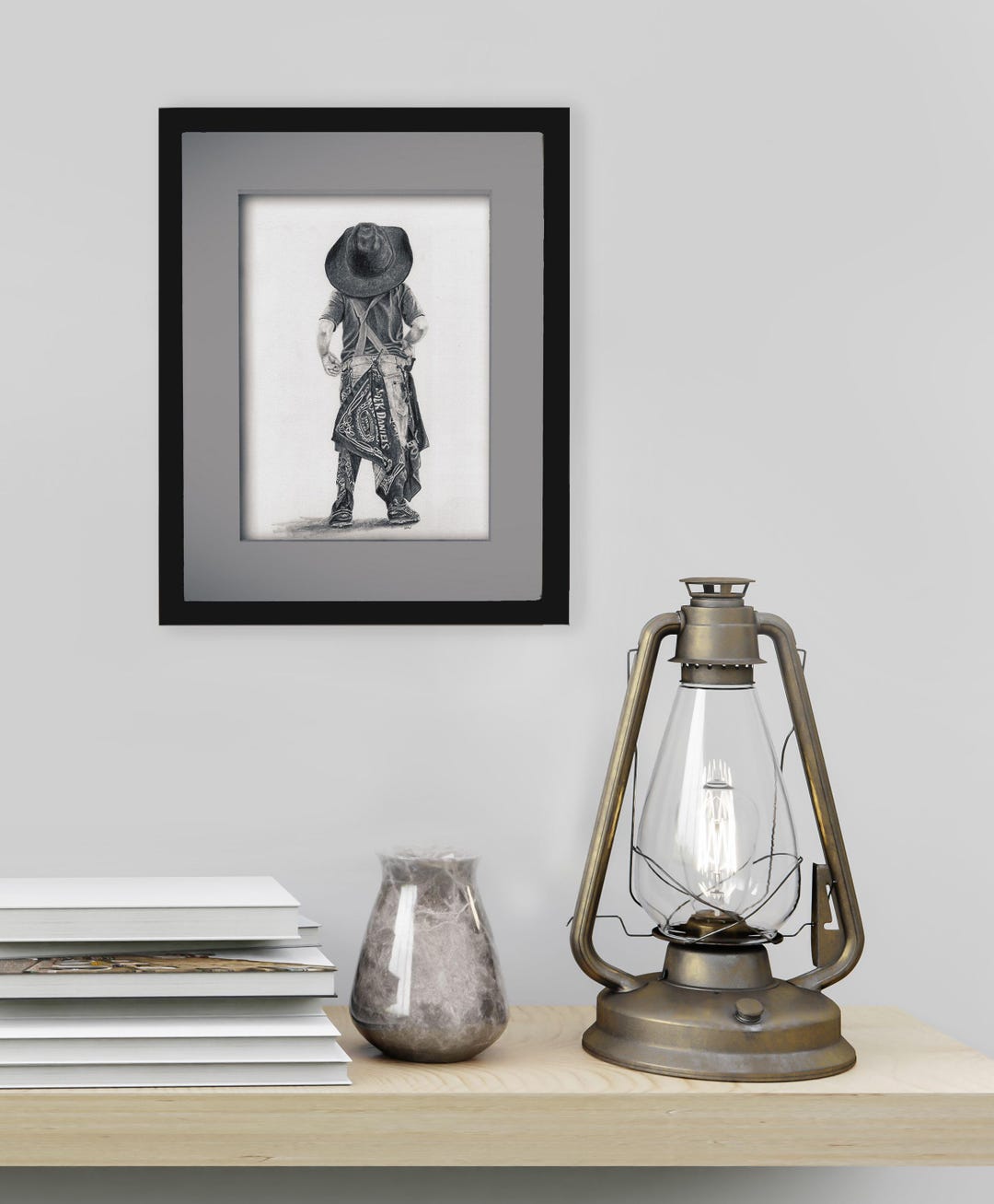 Original Rodeo Drawing Wall Decor Art Rodeo Clown Drawing Rodeo Wall ...