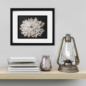 Original Flower Drawing Wall Decor Art Dahlia Drawing Floral Themed ...