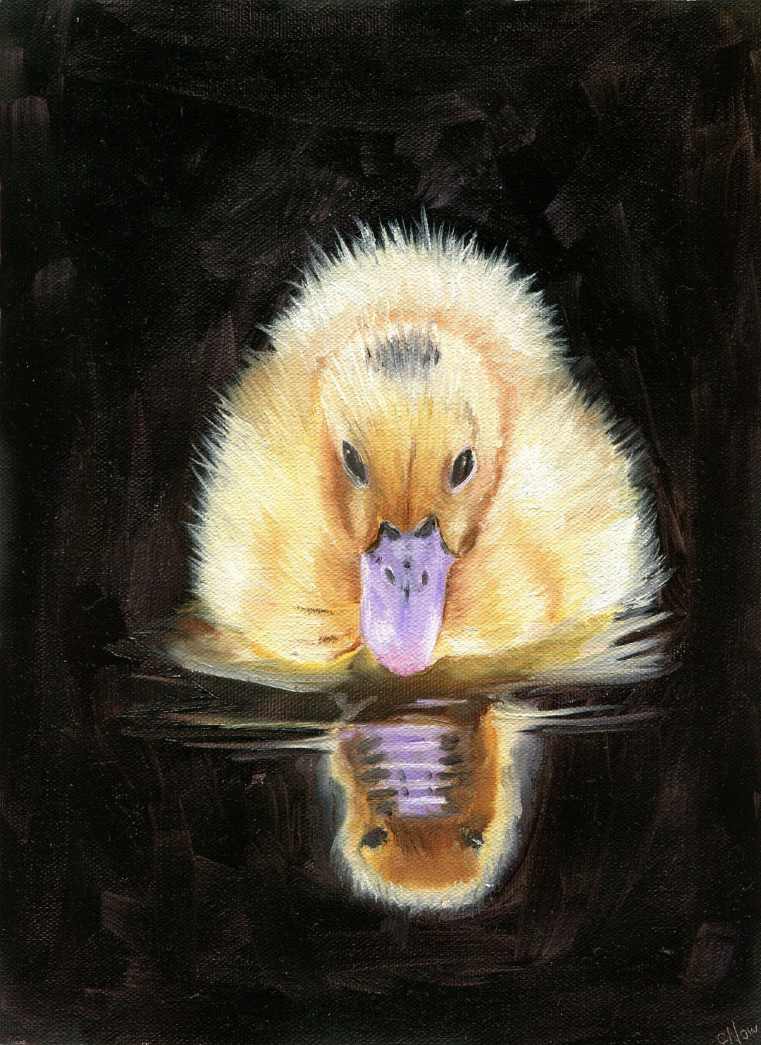Original Painting - "such a Pretty Face" - Yellow Ducking Oil Painting ...