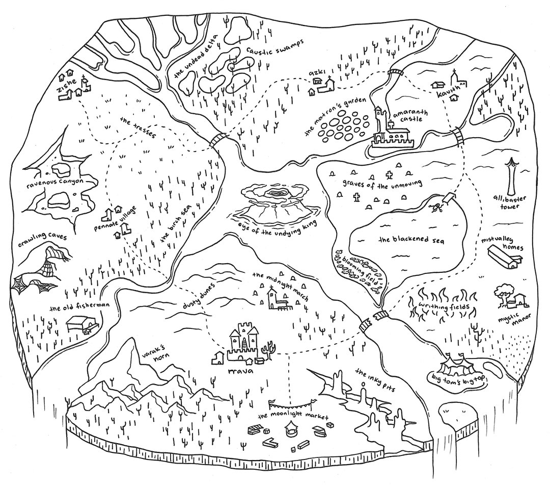 Downloadable Shadowfell Fantasy RPG Map PDF - Handrawn and Scanned - Etsy