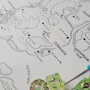 A3 Custom Hand Drawn Fantasy Map for Rpgs - Etsy