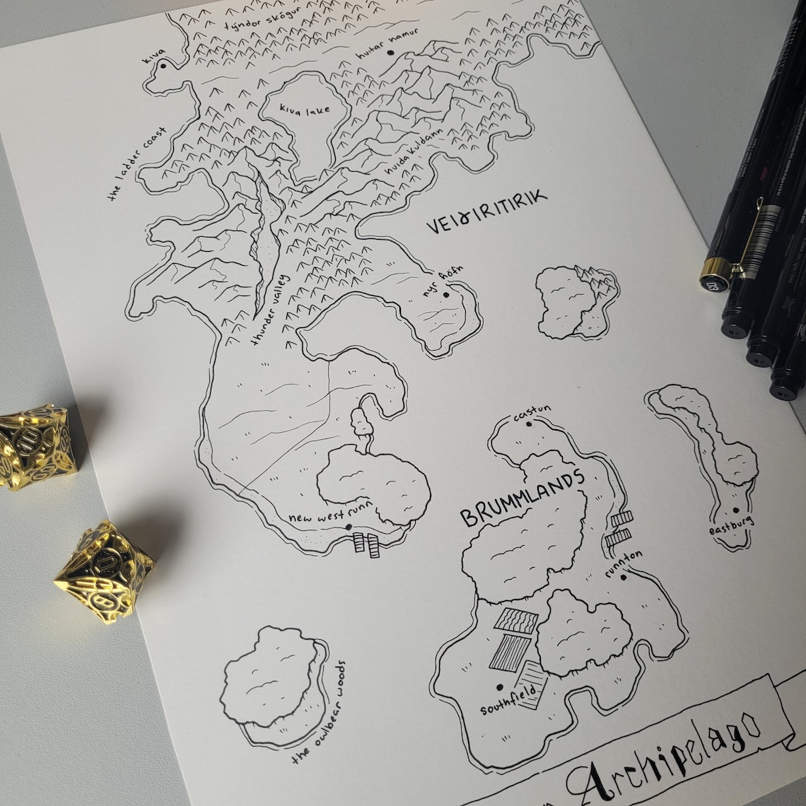 A4 Custom, Hand Drawn, Fantasy Map for Rpgs - Etsy