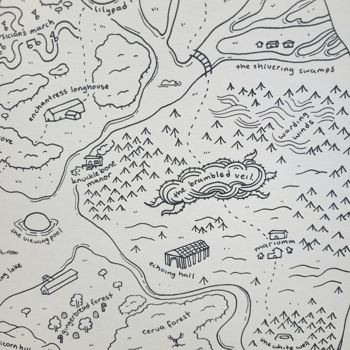 Downloadable Feywild Fantasy RPG Map PDF - Handrawn and Scanned - Etsy