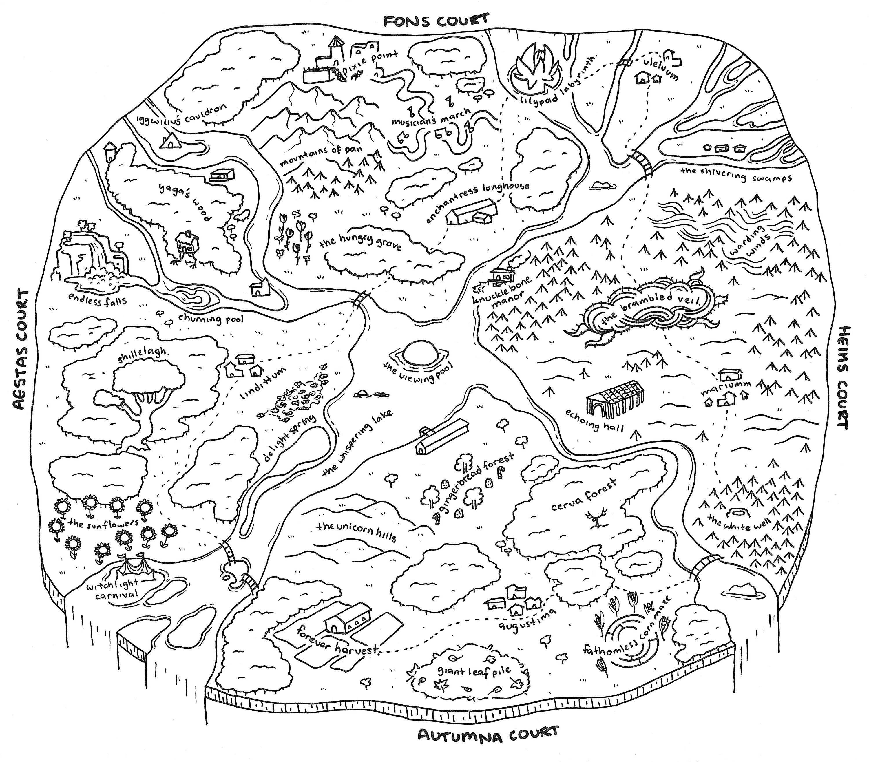 Downloadable Feywild Fantasy RPG Map PDF - Handrawn and Scanned - Etsy