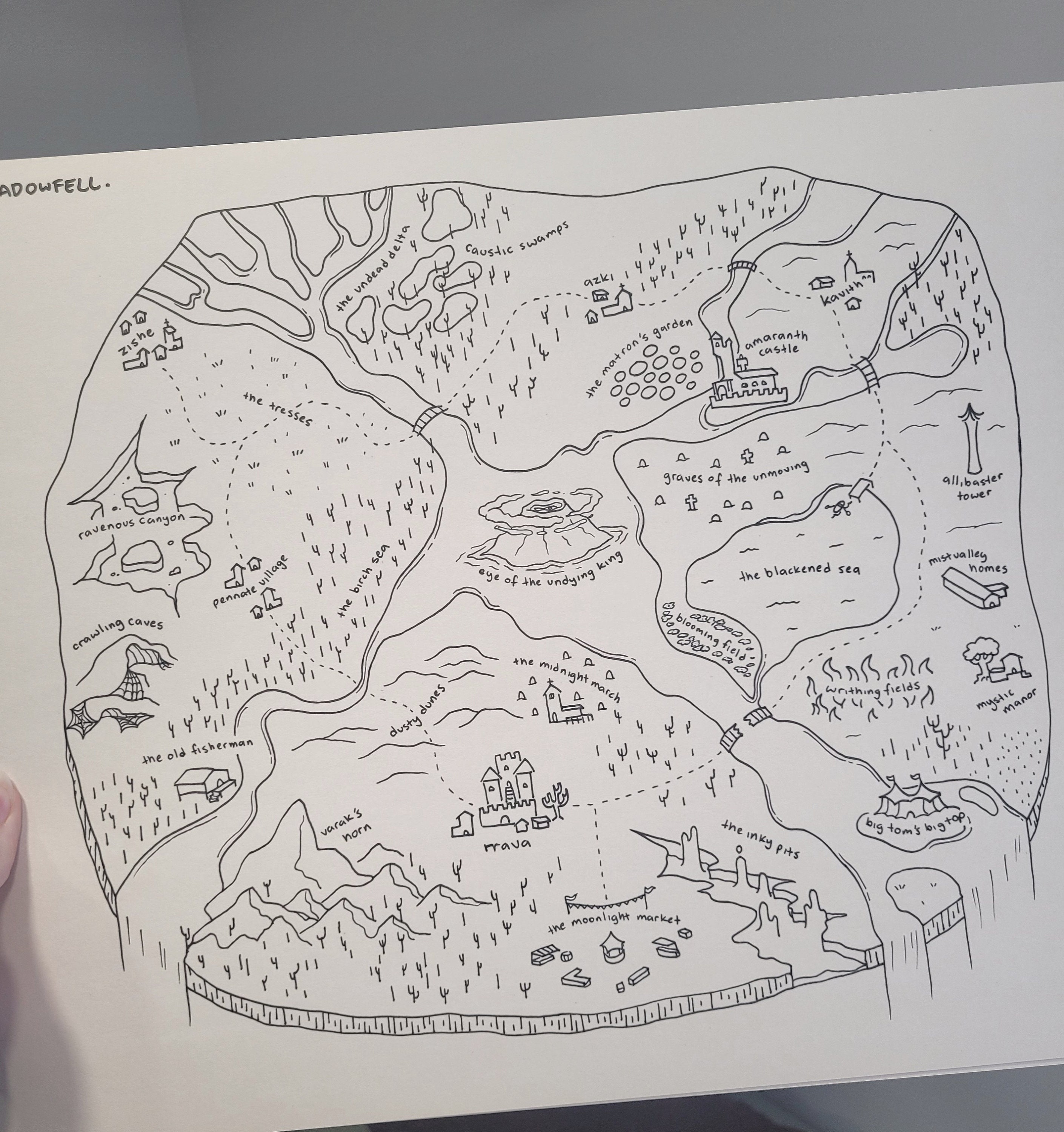 Downloadable Shadowfell Fantasy RPG Map PDF - Handrawn and Scanned - Etsy