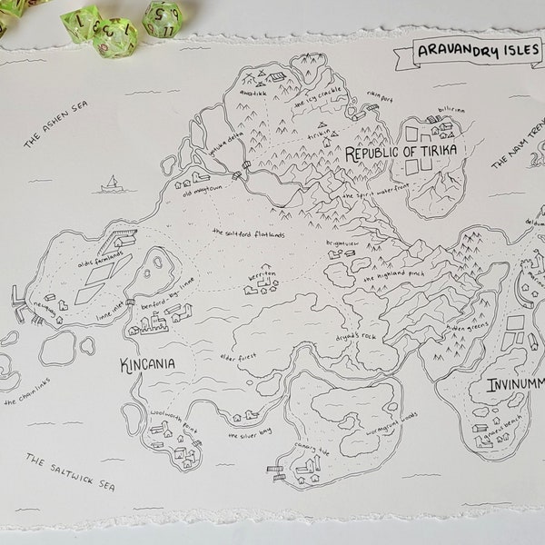 A4 Custom, Hand Drawn, Fantasy Map for Rpgs - Etsy