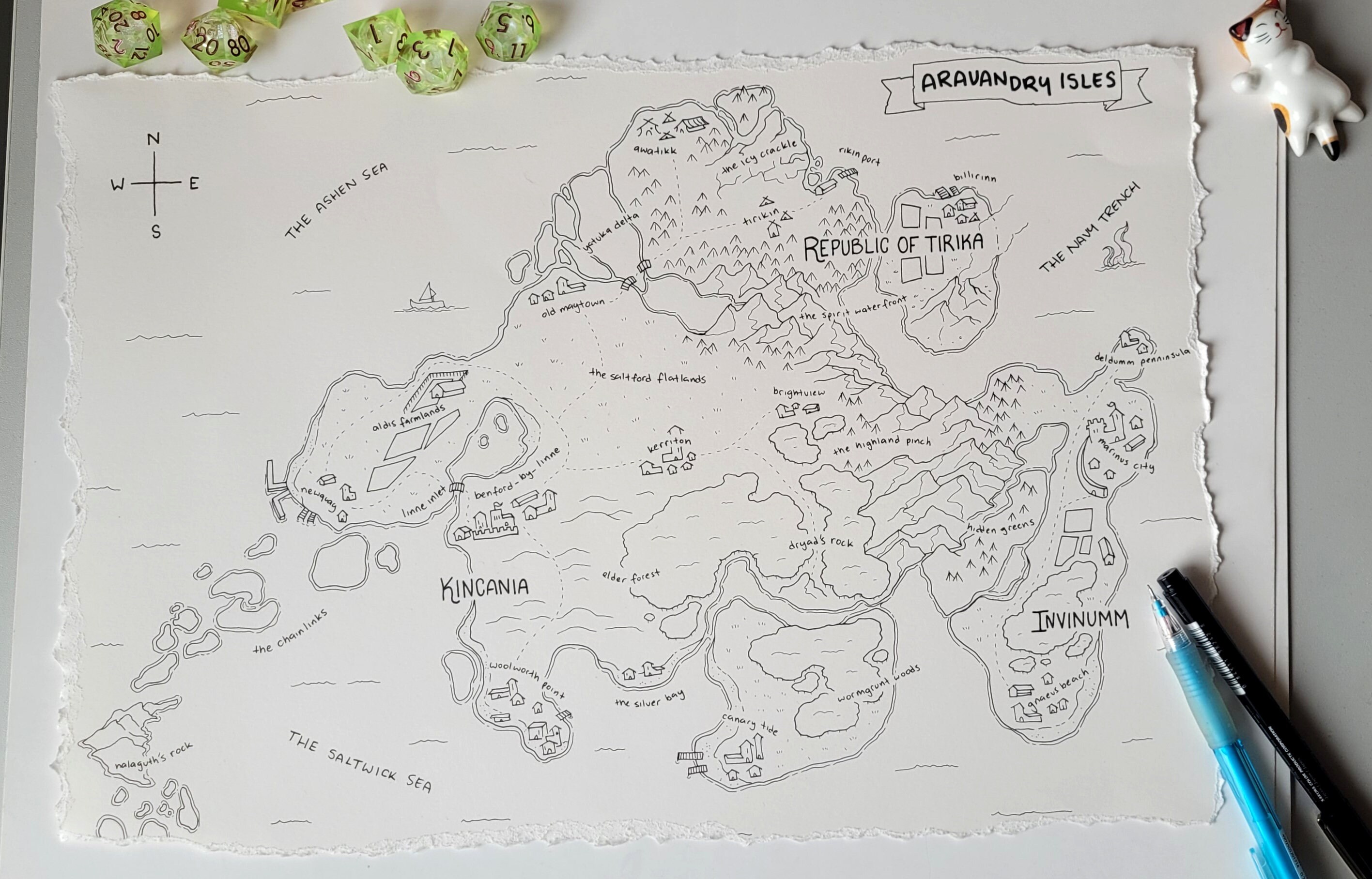 A3 Custom Hand Drawn Fantasy Map for Rpgs - Etsy