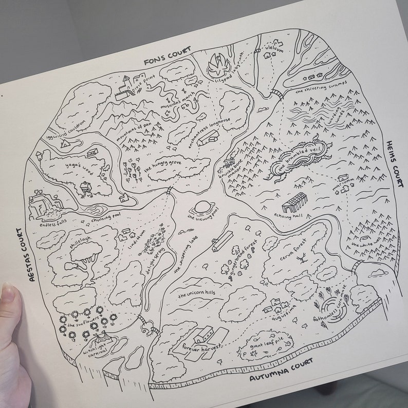 Downloadable Feywild Fantasy RPG Map PDF - Handrawn and Scanned - Etsy