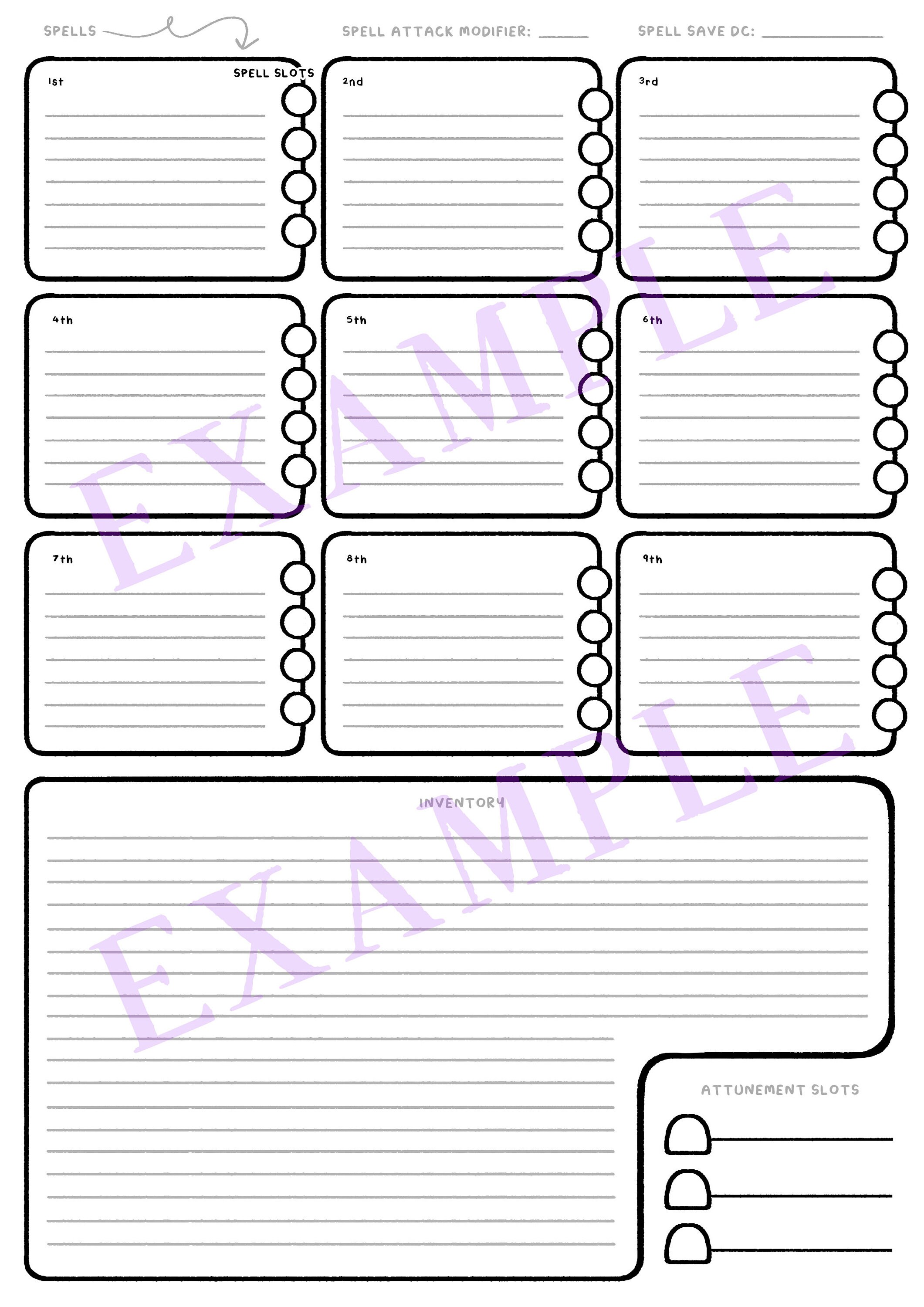 Dnd Cleric Character Sheet for 5th Edition Dungeons and Dragons ...